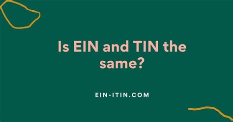 Is EIN and TIN the same? - Ein-itin.com