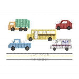 New Designs Joy Kate Designs City Vehicles Mail Truck Embroidery