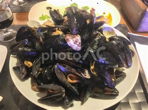 ムール貝の酒蒸し No 3996234｜写真素材なら「写真ac」無料（フリー）ダウンロードok
