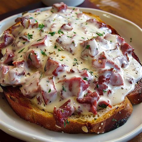 Homemade Creamed Chipped Beef On Toast