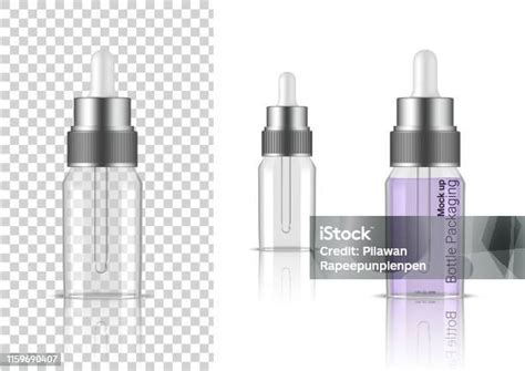 투명 한 병 3d 모의 현실적 드롭퍼 화장품 오일 세럼 스킨 케어 제품 건강 관리 포장 및 과학을위한 향수 배경 그림에 금속 모자 개체 그룹에 대한 스톡 벡터 아트 및 기타