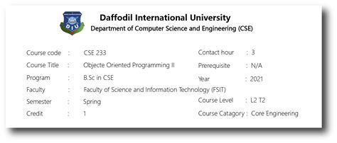 Course Object Oriented Programming Ii Spring