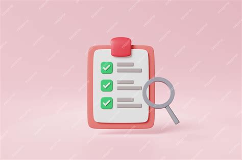 올바른 표시 체크리스트 돋보기 분홍색 배경이 있는 최소 클립보드 비즈니스 할당 작업 목록이 성공적으로 완료된 체크 체크박스