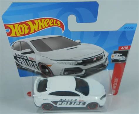 Hot Wheels 2018 Honda Civic Type R White Police Sealed On Short Card