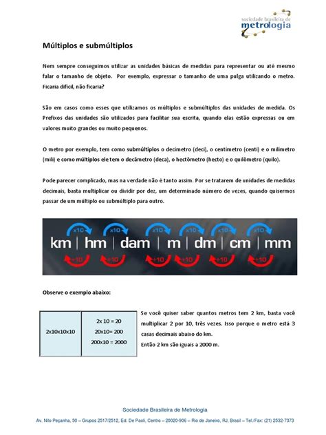 07 Multiplos E Submultiplos Pdf Quilômetro Sistema Internacional
