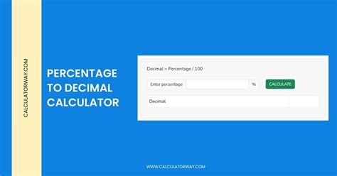 Percentage To Decimal Calculator Calculatorway