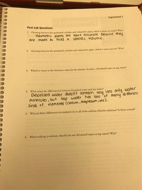 Solved Experiment 1 Post Lab Questions Choosing Between The
