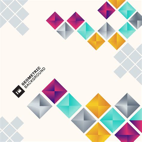 Abstract Colorful Geometric Square Pattern Background Minimal Style