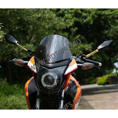 Set 2 Buc Oglinzi Universal CNC Negru Auriu Pentru Motocicleta Naked Streetfighter Sport U7COF