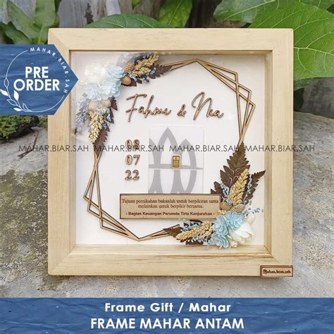 Jual Po Frame Mahar Antam Mahar Seserahan T Birthday T Frame Wedding Bingkai