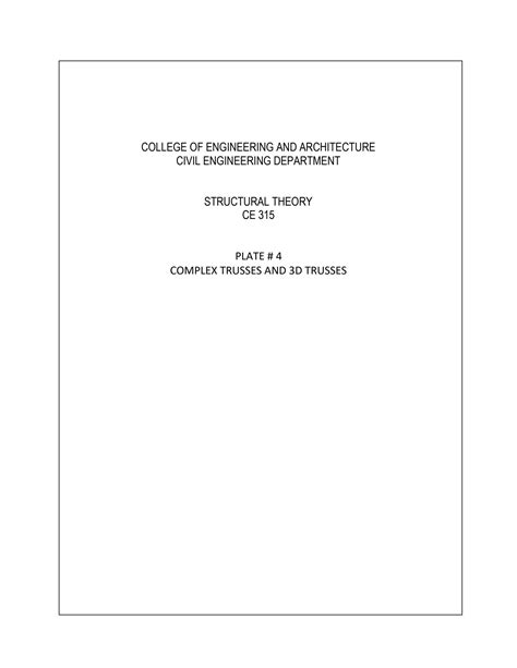 Solution Theory Of Structures Practice Problems Complex Trusses And