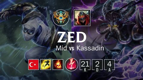 Zed Mid Vs Kassadin Tr Challenger Patch 821 Youtube