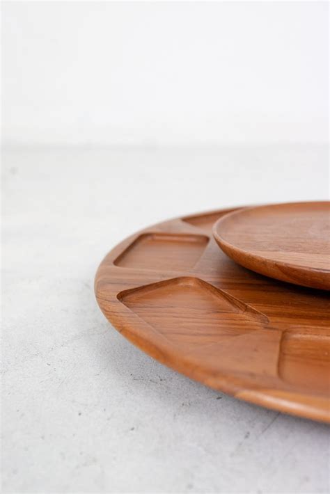 Teak Rotating Serving Tray 1970s For Sale At Pamono