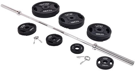 Balancefrom Cast Iron Olympic Weight Including 7ft Olympic Barbell And