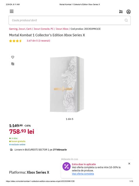 Mortal Kombat 1 Collector's Edition Xbox Series X11 | PDF