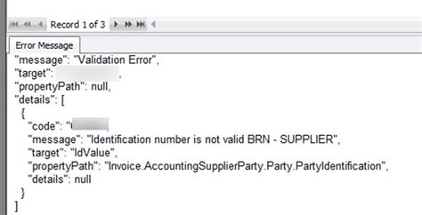Accounting 22 E Invoice Validation Error Identification Number Is Not Valid Brn Supplier