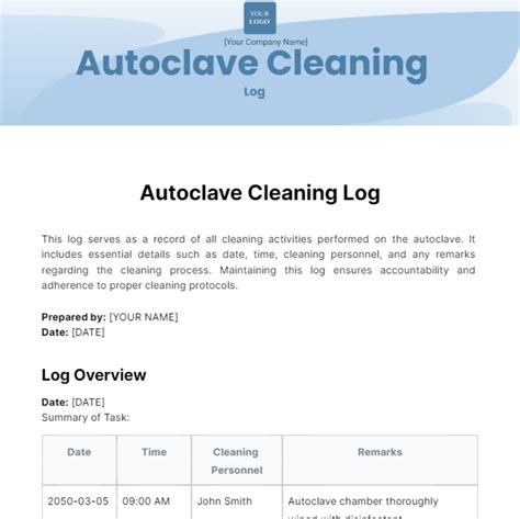 Printable Autoclave Log Sheet Templates All Worksheets