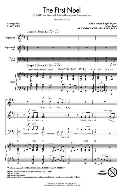 Download 17th Century English Carol The First Noel Sheet Music For