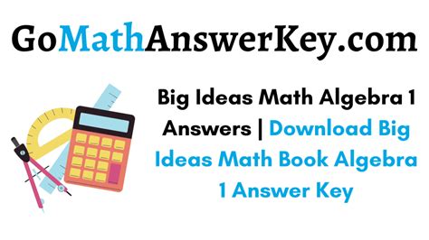 Big Ideas Math Algebra 1 Answers Download Big Ideas Math Book Algebra