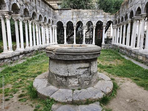 Cloister Of Santandrea With Garden And Capitals And A Regular Series Of Paired Columns Grouped