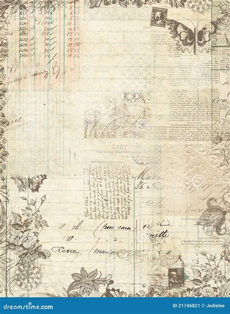 Botanical Vintage Floral Scrapbook Frame Stock Illustration