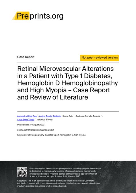 Pdf Retinal Microvascular Alterations In A Patient With Type 1