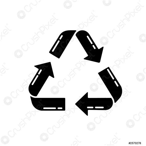 Recycling Black Glyph Icon Stock Vector 2573278 Crushpixel