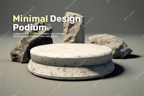 제품 프레젠테이션 장면 제품 디스플레이 3d 렌더링을 위한 최소 석재 무대 디스플레이 목업 프리미엄 Psd 파일