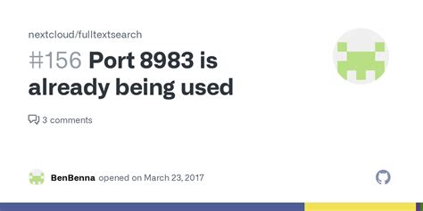 Port 8983 Is Already Being Used Issue 156 Nextcloud Fulltextsearch