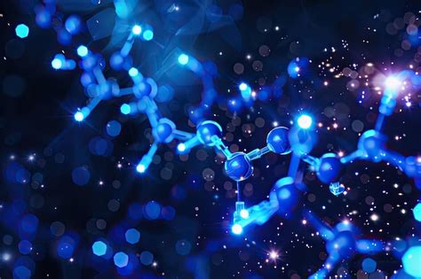 Glowing Blue Molecular Structure In Laboratory Research Premium Ai Generated Image