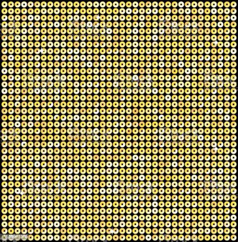 Square Banner Or Background With Gold Sequins Bright Wall Repeat Stock