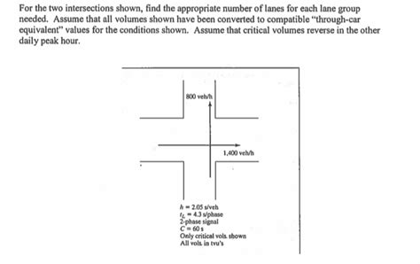 solved for the two intersections shown find the appropriate