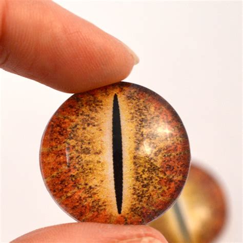 Orange Dinosaur Glass Eyes Handmade Glass Eyes
