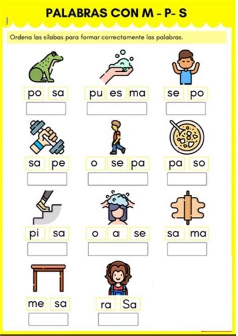 Practicando Interactive Worksheet Palabras Con M Lecciones De