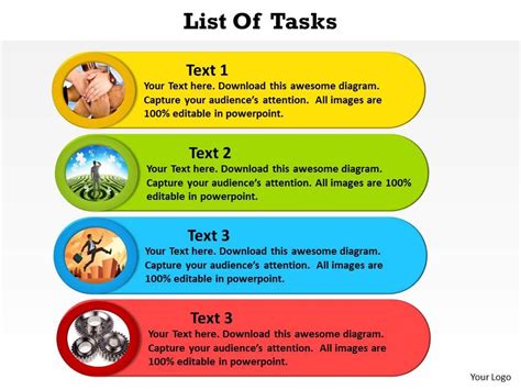 List Of Tasks With Photos By The Side Powerpoint Diagram Templates Graphics 712 Powerpoint