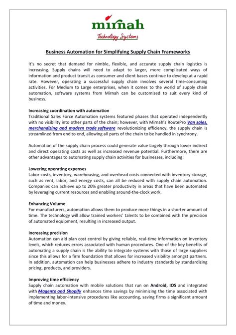 Ppt Business Automation For Simplifying Supply Chain Frameworks