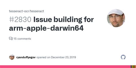 Issue Building For Arm Apple Darwin64 · Issue 2830 · Tesseract Ocr