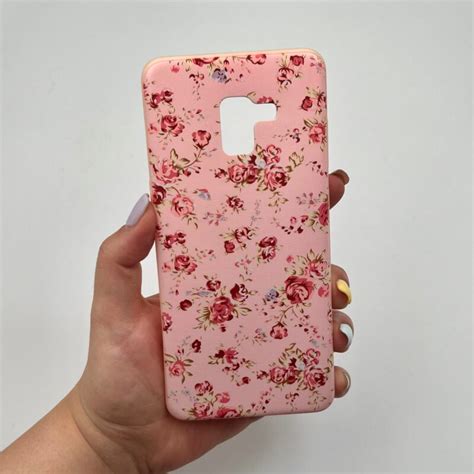 قاب گوشی A730 Galaxy A8 Plus 2018 سامسونگ ژله ای طرح گل رز برجسته