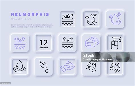 스킨케어 루틴 세트 아이콘입니다 보호 Spf 자외선 차단제 수분 공급 물방울 치료 깨끗한 모공 영양 크림 모이스처 라이저 마스크 잎 거품 개인 관리 개념 신형성 벡터 선