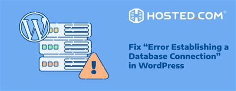 Wordpress Error Establishing A Database Connection Fix