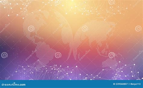 Technology Abstract Background With Connected Line And Dots Big Data