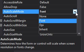C Visual Studio Windows Forms Sizing Is Off Stack Overflow