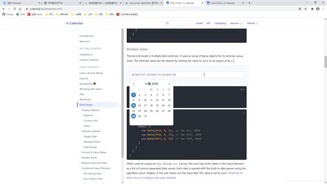 V Calendar 多选日期插件 Csdn博客