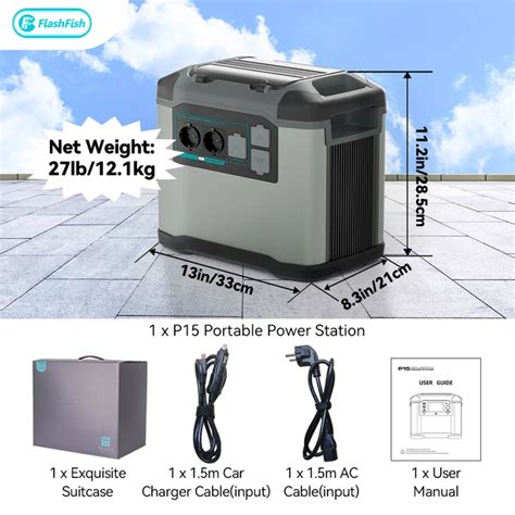 Ff Flashfish 태양열 발전기 230v 1500w 휴대용 발전소 1008wh 280000mah36v 가정용 비상
