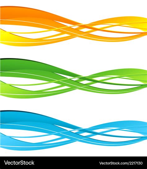 Set Of Color Curve Lines Design Element Royalty Free Vector