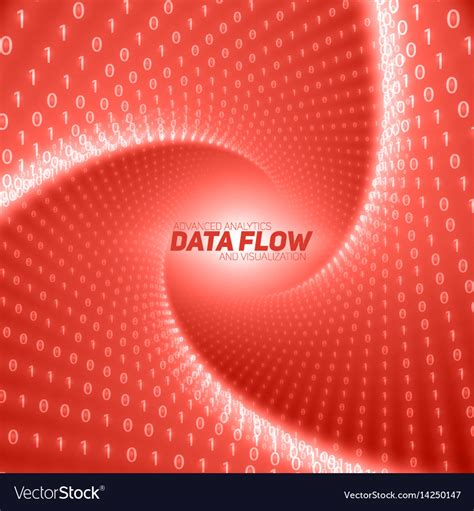 Data Flow Visualization Red Royalty Free Vector Image