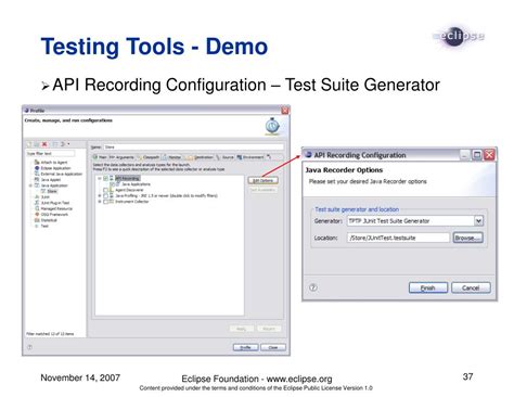 PPT Profiling And Testing Applications Using The Eclipse Test And