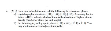 Solved 20p Draw On A Cubic Lattice Unit Cell The Following Chegg