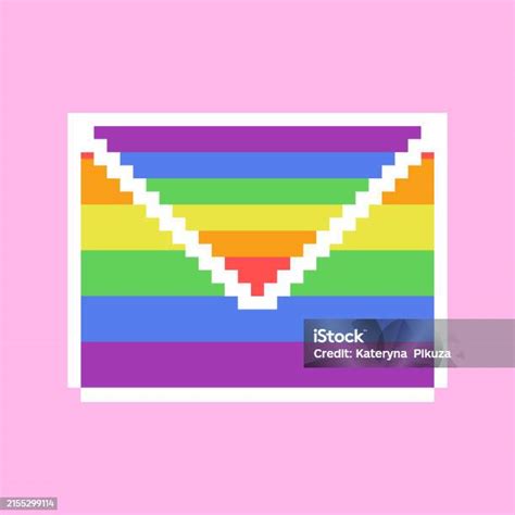 Lgbt 프라이드의 달 봉투 무지개 색상 Lgbtq 플래그 픽셀 아트 벡터 0명에 대한 스톡 벡터 아트 및 기타 이미지 0명 Allied Forces Lgbt
