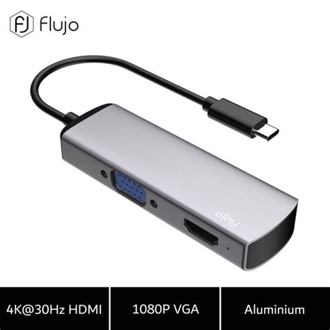 Flujo USB C To HDMI VGA Hub 4K UHD 1080P Type C Adapter Support HDMI
